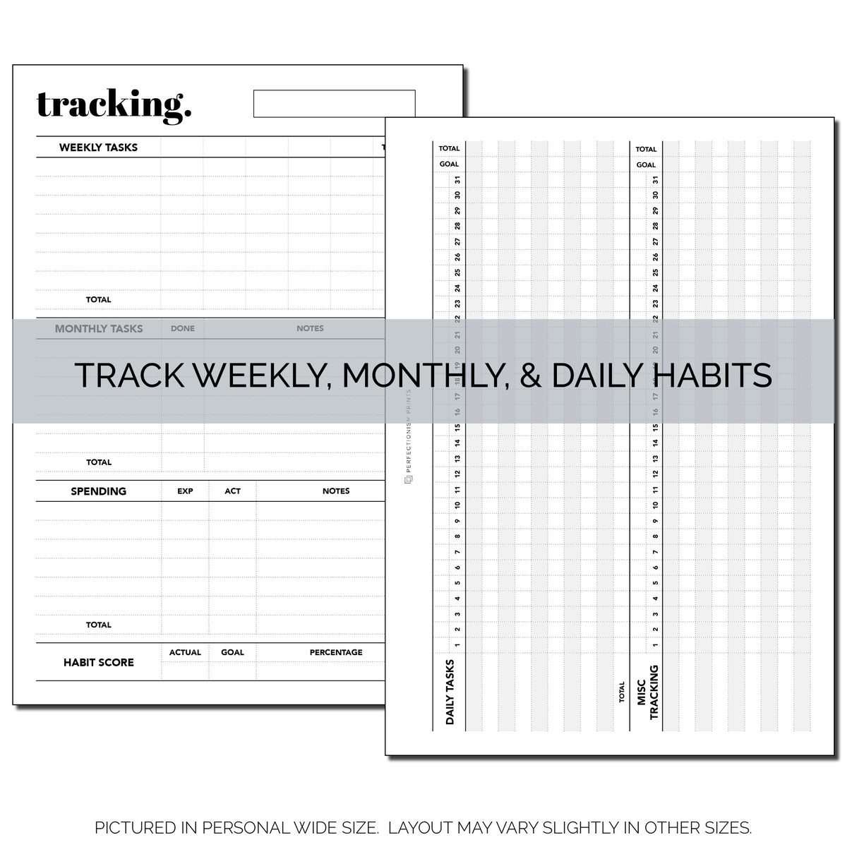 Monthly/Weekly/Daily Habit Tracker – Perfectionism Prints